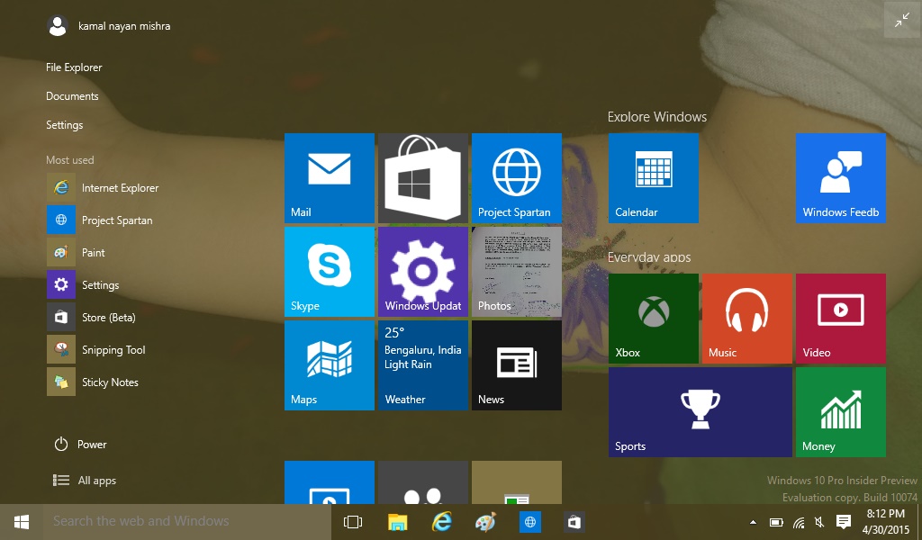 Windows 10 Build 10074: changelog & screenshots gallery